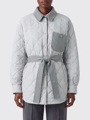 Fabiana Filippi Quilted Polyester Shirt Jacket With Waist Belt - Grey