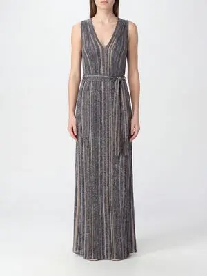 Missoni Striped Lurex Long Evening Gown With Sequins - Multicolor