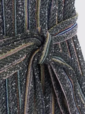Missoni Striped Lurex Long Evening Gown With Sequins - Multicolor