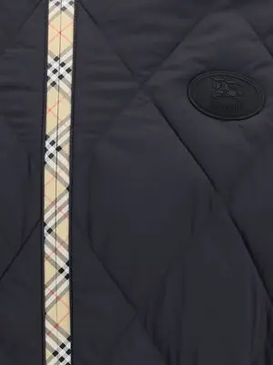 Burberry Hooded Quilted Nylon Puffer Jacket With Ekd Logo - Black