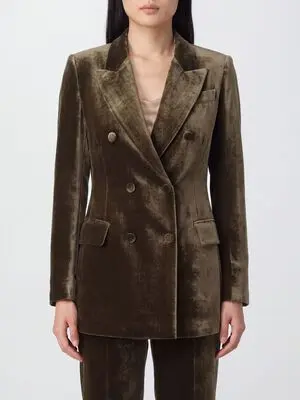 PAROSH Double-breasted Silk And Viscose Velvet Blazer P.a.r.o.s.h - Brown