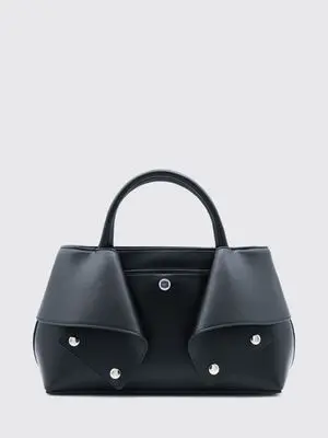 TOTEME Smooth Leather Handbag With Double Handle And Removable Strap - Black