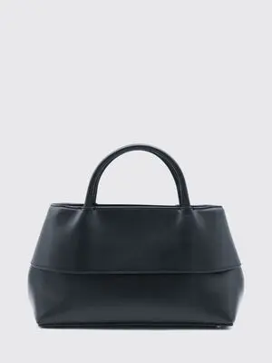 TOTEME Smooth Leather Handbag With Double Handle And Removable Strap - Black