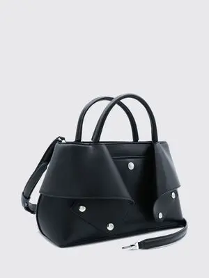 TOTEME Smooth Leather Handbag With Double Handle And Removable Strap - Black