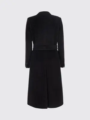 Tagliatore Double-breasted Long Cotton Cloth Coat With Waist Belt