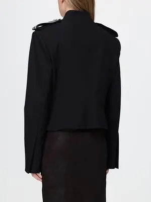 Pinko Slim Fit Crêpe Blazer With Jewel Buttons, Epaulettes And Concealed Fastening