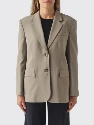 TWINSET Single-breasted Cropped Satin Blazer With Lapel Collar And Flap Pockets - Beige
