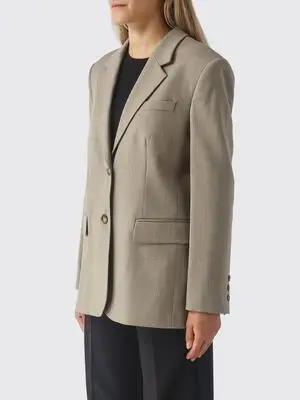 TWINSET Single-breasted Cropped Satin Blazer With Lapel Collar And Flap Pockets