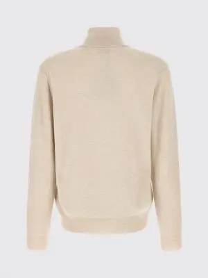 Brioni Half-zip Turtleneck Jumper In Cashmere And Wool Blend - Ivory