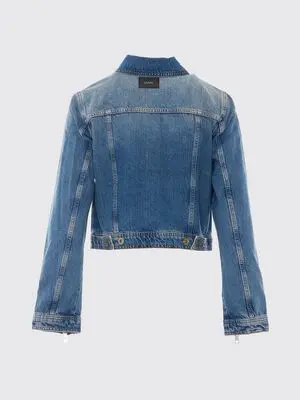 Liu Jo Cotton Denim Jacket With Zipped Cuffs And Metallic Buttons