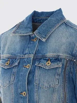 Liu Jo Cotton Denim Jacket With Zipped Cuffs And Metallic Buttons