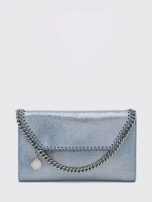 Stella McCartney Falabella Wallet On Chain In Eco Alter Mat With Metal Chain - Denim