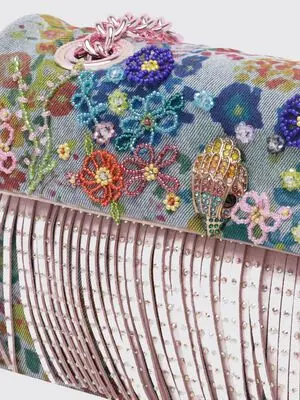 Kurt Geiger Kensington Floral Embroidered Denim Shoulder Bag