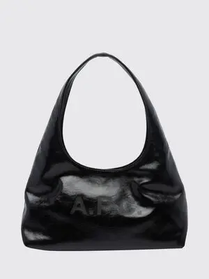 A.p.c. Ninon Recycled Synthetic Leather Hobo Bag With Magnetic Closure - Black