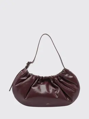 A.p.c. Ninon Ruched Recycled Synthetic Leather Hobo Bag With Adjustable Handle - Red