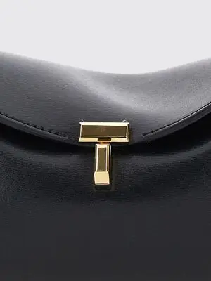 TOTEME T-lock Smooth Calfskin Mini Handbag With Metallic Clasp - Black