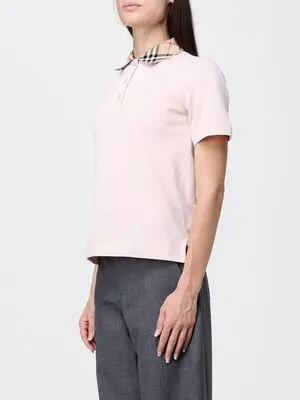 Burberry Cotton Polo Shirt With Check Pattern Collar And Ekd Logo Embroidery