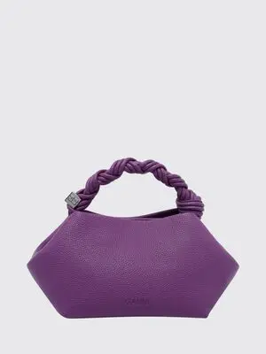 GANNI Bou Handbag In Recycled Materials With Braided Handle And Logo - Violet