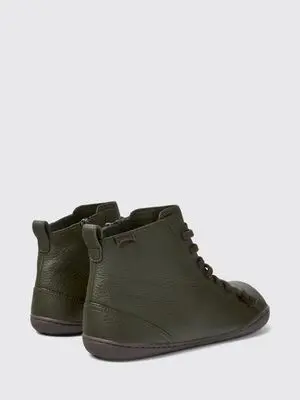 Camper Peu Calf Leather Outdoor Ankle Boots With Elastic Laces And Zip