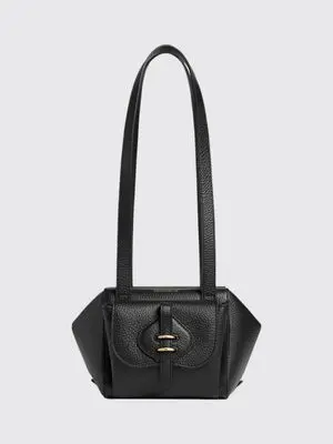 COCCINELLE Mavery Asymmetrical Tumbled Leather Shoulder Bag - Black
