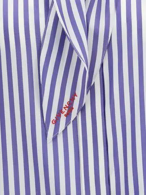Givenchy Striped Pure Silk Shirt With Pussy-bow Collar