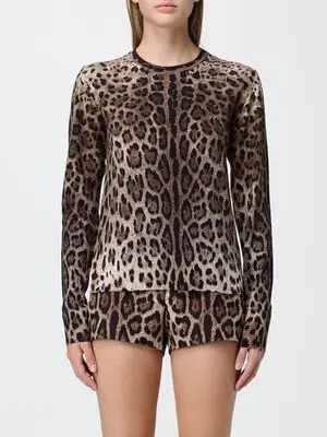 Dolce & Gabbana Animalier-print Virgin Wool Crewneck Jumper