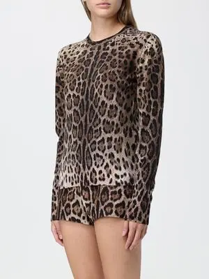 Dolce & Gabbana Animalier-print Virgin Wool Crewneck Jumper