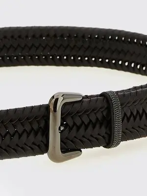 Brunello Cucinelli Braided Leather Belt With Monili Detail