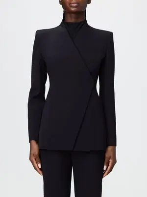 HANITA Cropped Double-breasted Blazer With Concealed Fastening - Black