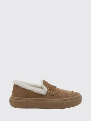 Hogan Crosswind Suede And Shearling Slip-on Trainers With Logo