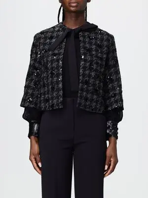 HANITA Cropped Jacket With Houndstooth Embroidery And Sequins