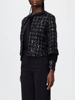 HANITA Cropped Jacket With Houndstooth Embroidery And Sequins