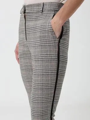 HANITA Prince Of Wales Cropped Slim Fit Jersey Trousers