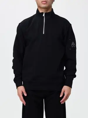 Moose Knuckles Cotton High Neck Half-zip Sweatshirt With Metal Logo