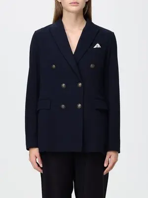 CIRCOLO 1901 Double-breasted Cotton Blazer With Metallic Buttons