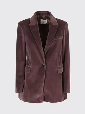 CIRCOLO 1901 Single-breasted Velvet Blazer With Peak Lapels - Brown