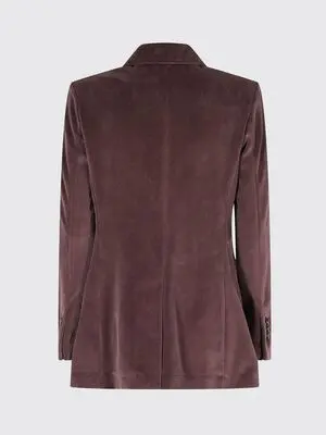 CIRCOLO 1901 Single-breasted Velvet Blazer With Peak Lapels - Brown