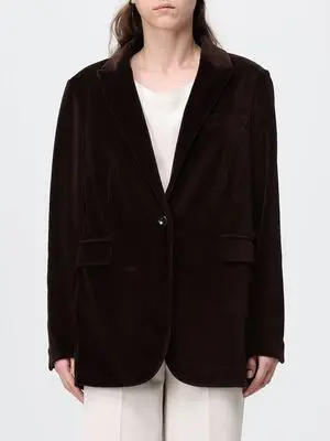CIRCOLO 1901 Single-breasted Velvet Blazer With Peak Lapels - Burnt