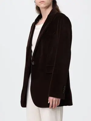 CIRCOLO 1901 Single-breasted Velvet Blazer With Peak Lapels - Burnt