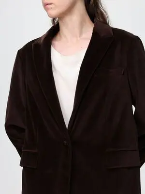 CIRCOLO 1901 Single-breasted Velvet Blazer With Peak Lapels - Burnt