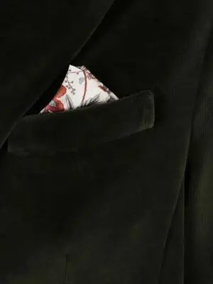CIRCOLO 1901 Single-breasted Velvet Blazer With Slit Pockets - Green