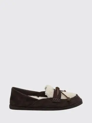 UGG Zora Bicolour Suede Loafers With Wool Lining - Brown