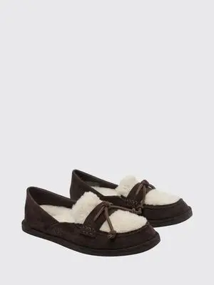 UGG Zora Bicolour Suede Loafers With Wool Lining - Brown