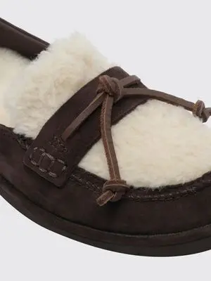 UGG Zora Bicolour Suede Loafers With Wool Lining - Brown
