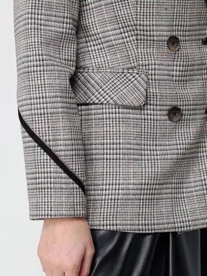 HANITA Double-breasted Houndstooth Rayon-blend Blazer