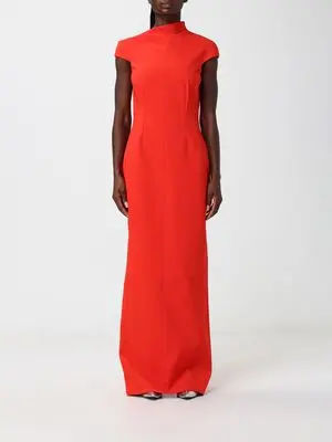 Solace London Long Crêpe Sheath Gown With An Asymmetrical Neckline - Red