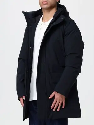 SAVE THE DUCK Knee-length Softshell Parka With Hood And High Neck - Black