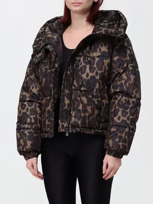 SAVE THE DUCK Animal Print Puffer Jacket With Sailor Collar - Beige