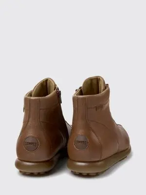 Camper Pelotas Lace-up Leather Ankle Boots With Side Zip