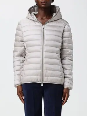 SAVE THE DUCK Short Nylon Puffer Jacket With Hood And Thermoplume® Padding - Beige